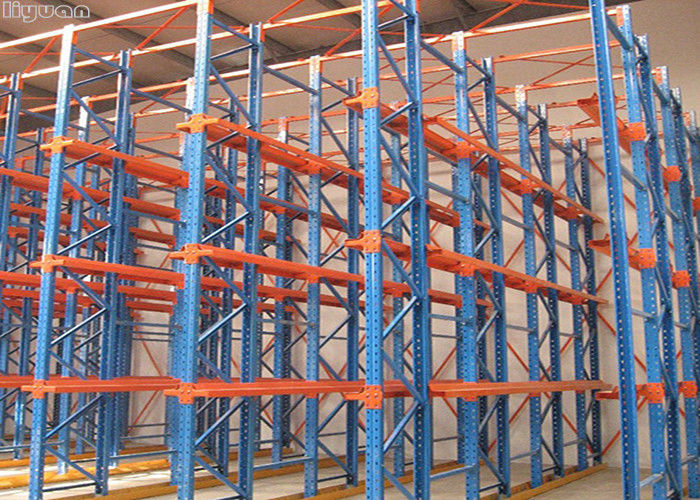 Metal Storage Drive In Warehouse Racking , Drive Through Pallet Rack System