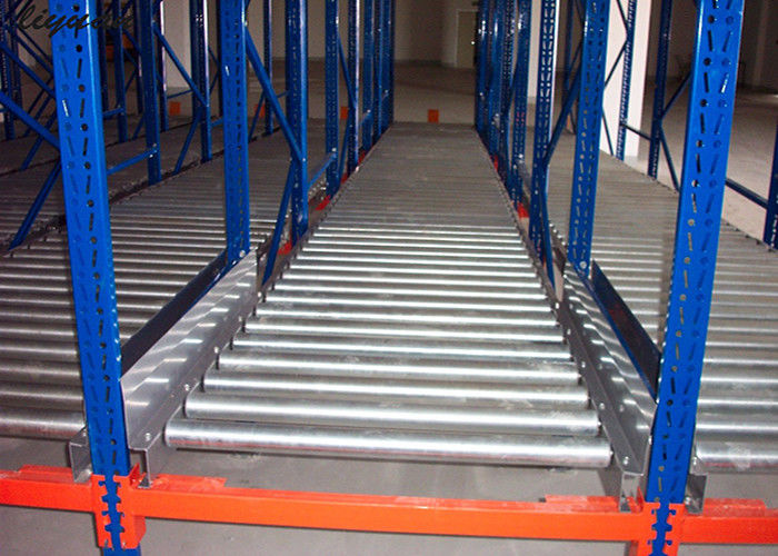 High Density Gravity Flow Pallet Rack Metal Roller Stainless Steel Q235B