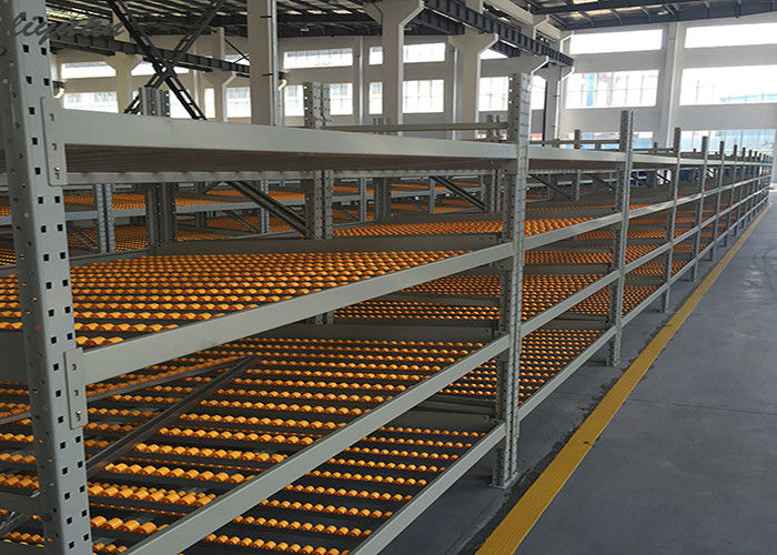Carton Flow Plastic Roller Racking System , Industrial Steel Gravity ...