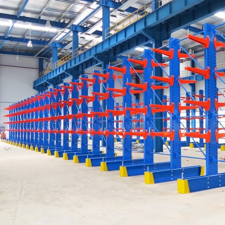 Q235B Steel Heavy Duty Cantilever Racking Steel Pipe Warehouse Storage Rack
