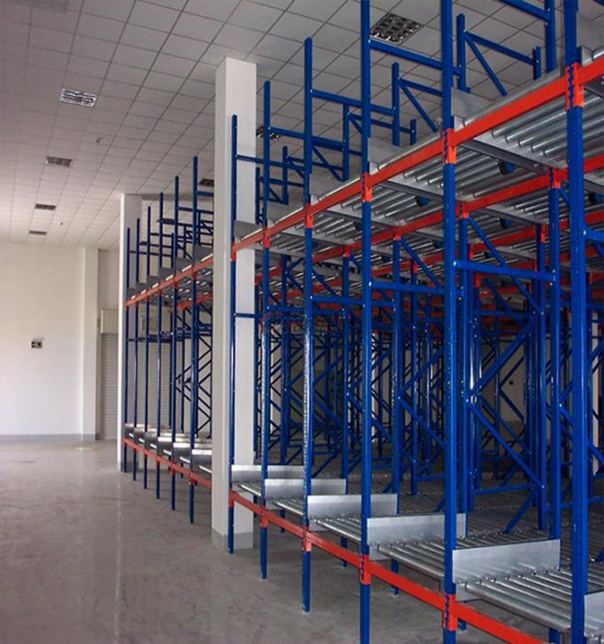 Cold Rolled Steel Gravity Flow Pallet Rack Blue Orange For Garage Rackings