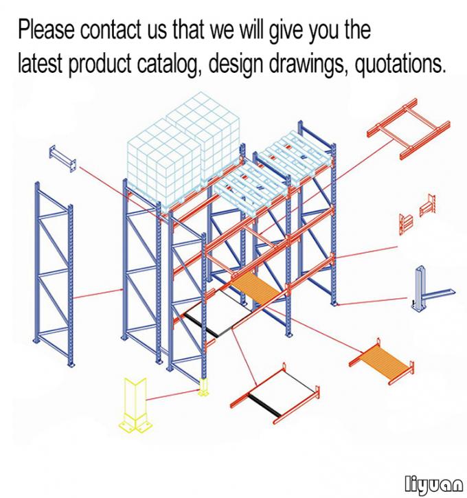 1200KG Warehouse Heavy Duty Racking Storehouse Blue Coating ISO9001 ...